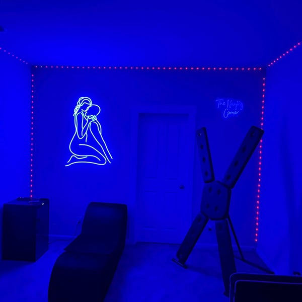 Hug Couple Custom Neon Sign, One Line Couple Neon Sign Bedroom ...