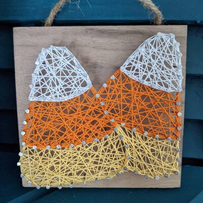 5 X 5 Candy Corn String Art Kit DIY Adult Teen Halloween Thanksgiving ...