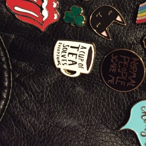 A Cup of Tea Solves Everything Enamel Pin / Pin Badge Flair Enamel ...
