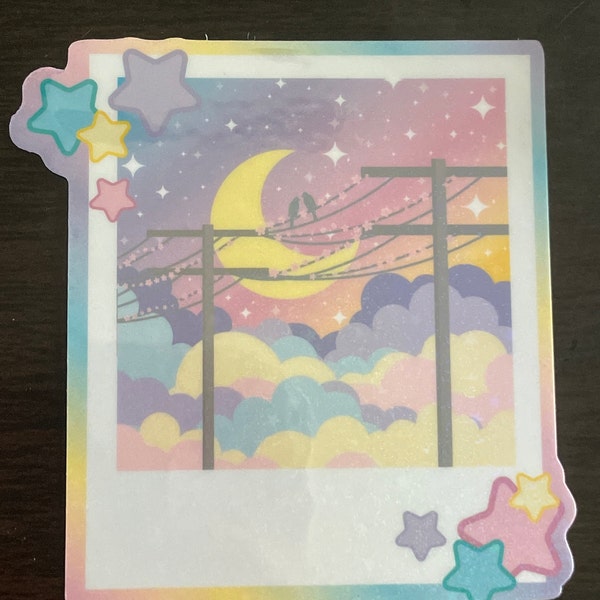 Pastel Power Lines Holo Sticker | Cute Girly Stickers, Kawaii Stickers ...