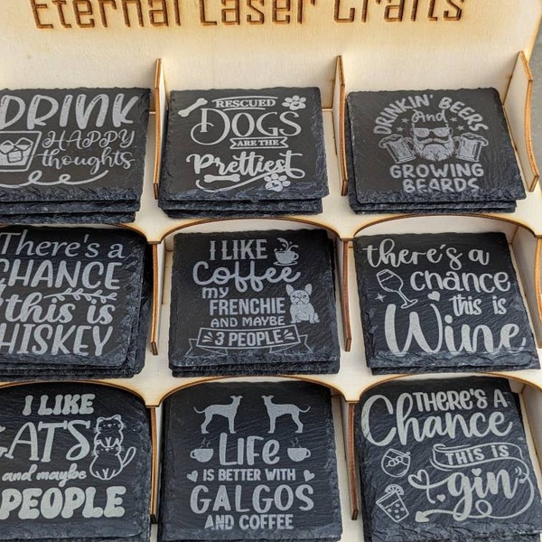 9 Pocket Retail Coaster Counter Display Stand, 4x4 Inch Pockets - Laser ...