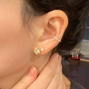 G23 Titanium Conch Hoop, Gem Cross Conch Earring, 10 or 12mm Conch ...