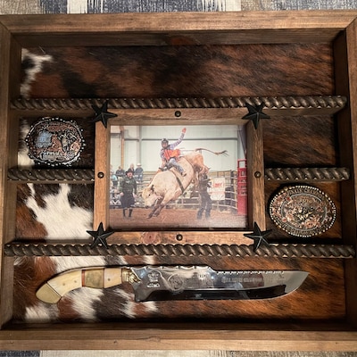 Belt Buckle Display Case With 8x10 Picture Frame Trophy Display Case ...
