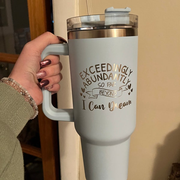 Personalized 40oz Tumbler, Custom Engraved Travel Mug With Handle ...