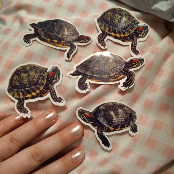Red-eared Slider Turtle Vinyl Stickers |red-eared Slider Turtle ...