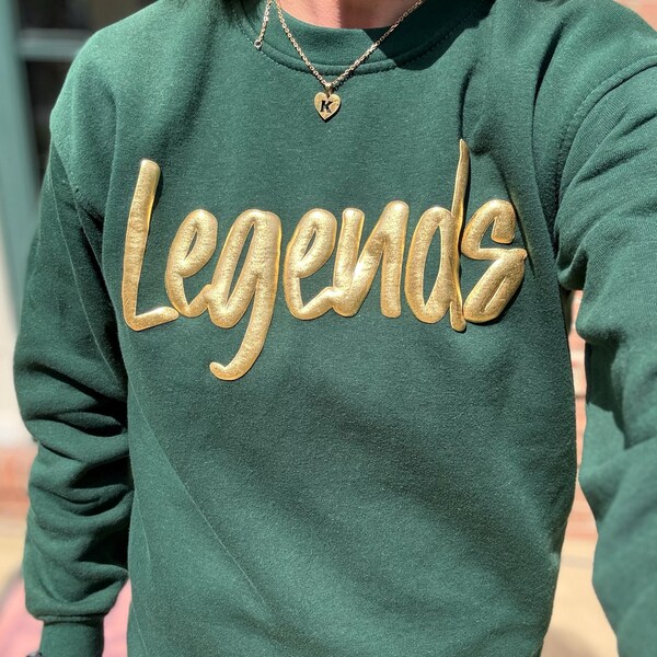 Custom Puff Print Team Name Sweatshirt, Embossed Mascot Sweatshirt ...
