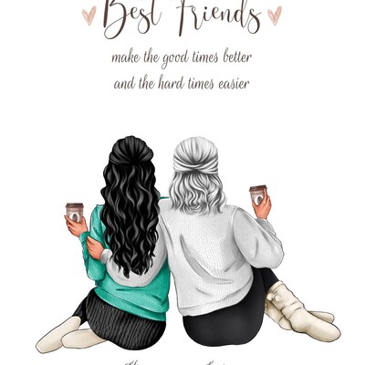 Best Friend Personalized Print, Custom Friend Prints, Best Friends Gift ...