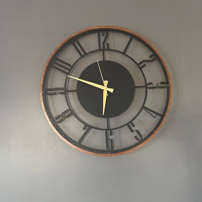 Black Rectangle Metal Wall Clock, Modern Large Wall Clock, Oversize ...