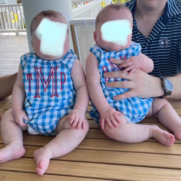 Boys Bubble, Monogrammed Bubble, Sunsuit, Monogram, Personalized ...