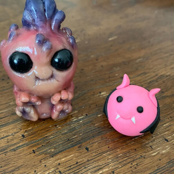 Cartoony Funny Mythical Creature, Adorable Critters Sculpture in Yellow ...