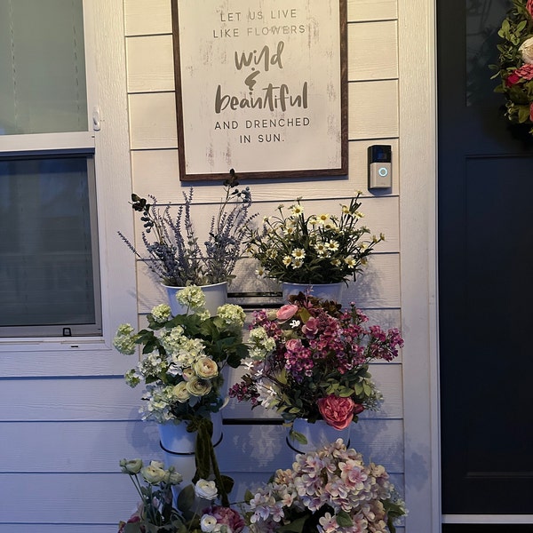 Spring Wood Sign, Farmhouse Spring Sign, Live Like Flowers Sign, Spring ...