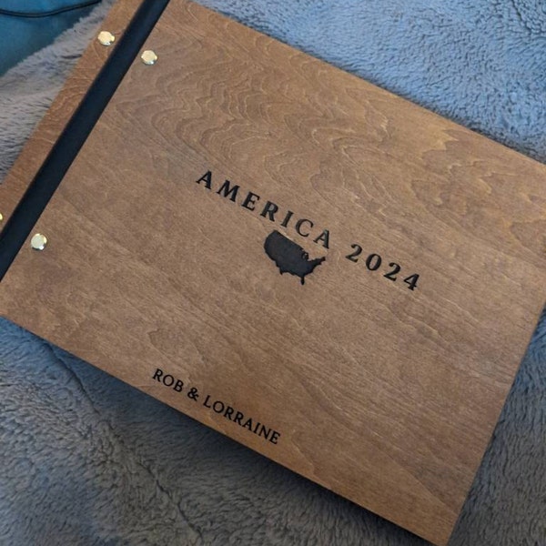 Personalised Adventure Scrapbook, Wooden Scrapbook, Wooden Book, Wooden ...