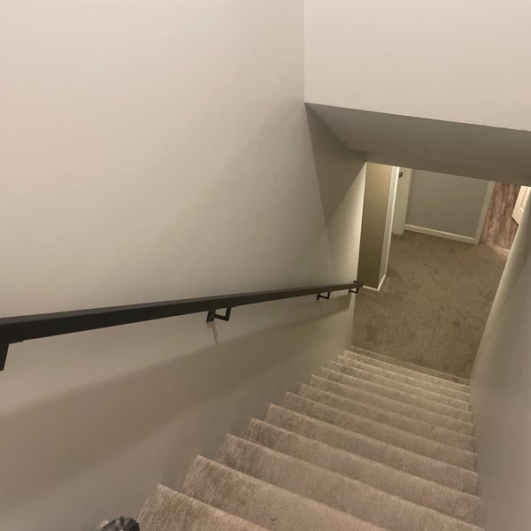 Square Profile Wall Mount Handrail - Black Metal Handrail for Stairs ...