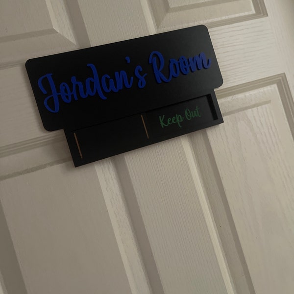 Personalised Bedroom Door Sign - Sliding Door Sign - Name Plaque - Wood ...