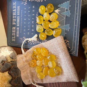 Rune Stones Gift Set Includes 21 Page Guide Book and Free Satin Lined ...