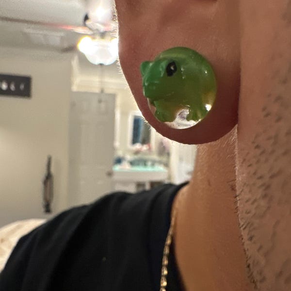 Its a Froggy Frog World Resin Custom Double Flared Spacer Plugs Frog ...
