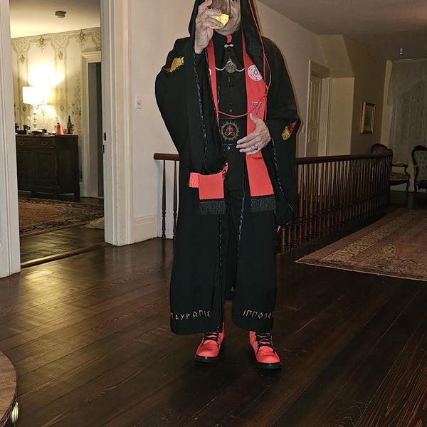 Hekate Robe, Hekate Ritual Robe, Black Tau Robe With Belt, Magic Tunic ...