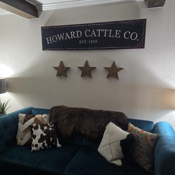 Big Rusted Custom Ranch Sign, Rustic Farmhouse Family Established Sign ...