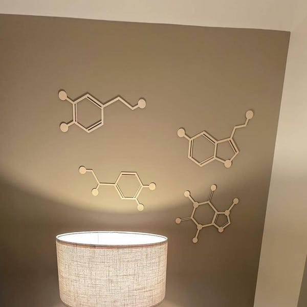 Serotonin Wall Decor, Contemporary Molecule Art, Happy Chemical Wall ...