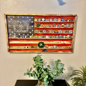 Challenge Coin Display Rack Holder Rustic American Flag - Etsy