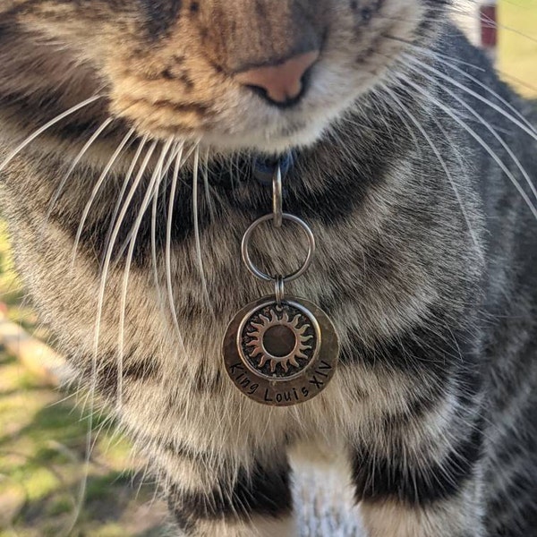 Personalized Dog ID Tag With a Sun Charm - Custom Dog Tag - Custom Cat ...