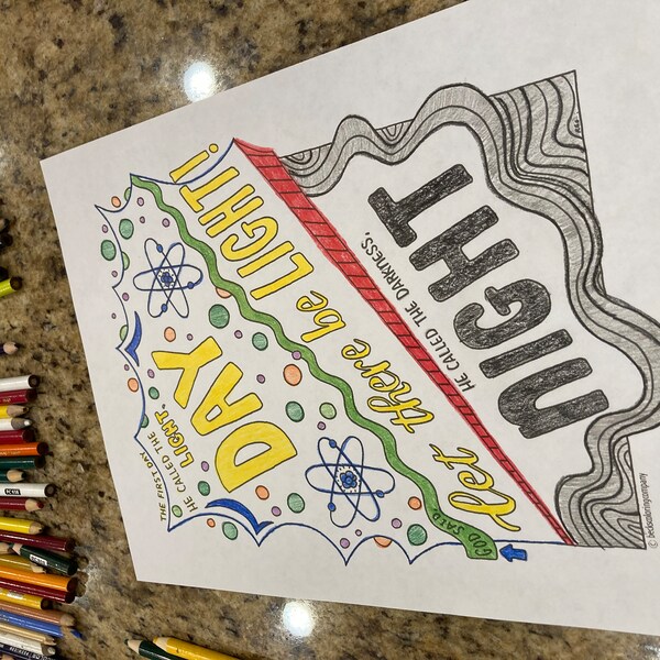 Day 7 of Creation Coloring Page, PDF Coloring Page - Christian ...