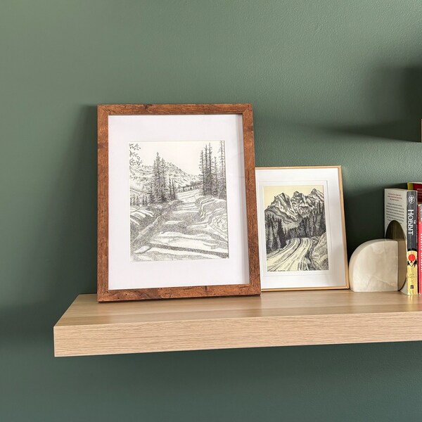 Black and White Landscape Art Print Foothills Wall Art Minimalist ...