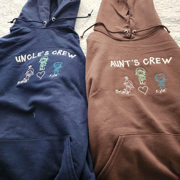 Embroidered Custom Kids Drawing on Sweatshirts for Whole Family Gift ...