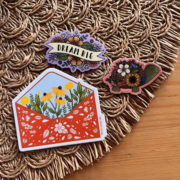 Dream Big Sticker | Stickers for Hydroflask | Laptop Stickers | Flower ...