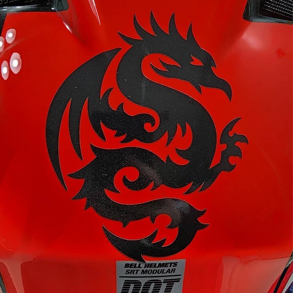 Tribal Dragon Reflective Decal, Dragon Helmet Sticker, Bike Reflector ...