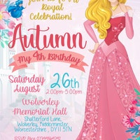 Princess Birthday Chalkboard Poster Printable Princess Birthday ...