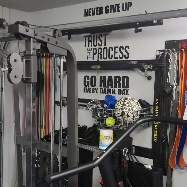 GO HARD Every. Damn. Day. Wall Decal, Gym Wall Sign, Gym Poster, Office ...