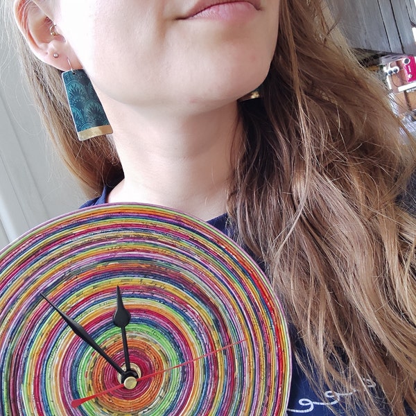 Recycled Paper Clock Eco-friendly Unique up Cycling Brown Round - Etsy