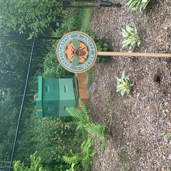 Bees' Pollinator Work Zone - Yard and Garden Sign - Etsy