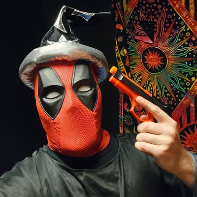 Deadpool Halfshell Costume Cosplay Mask With Screen Printed Fabric and ...