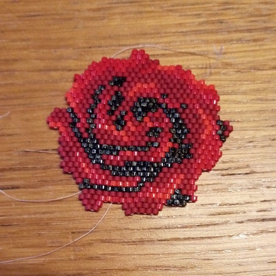 Shining Rose, Brick Stitch Pattern, Pdf Pattern, Brick Stitch Flower ...