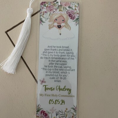 Personalized First Holy Communion Gift 1st Communion Metal Floral ...