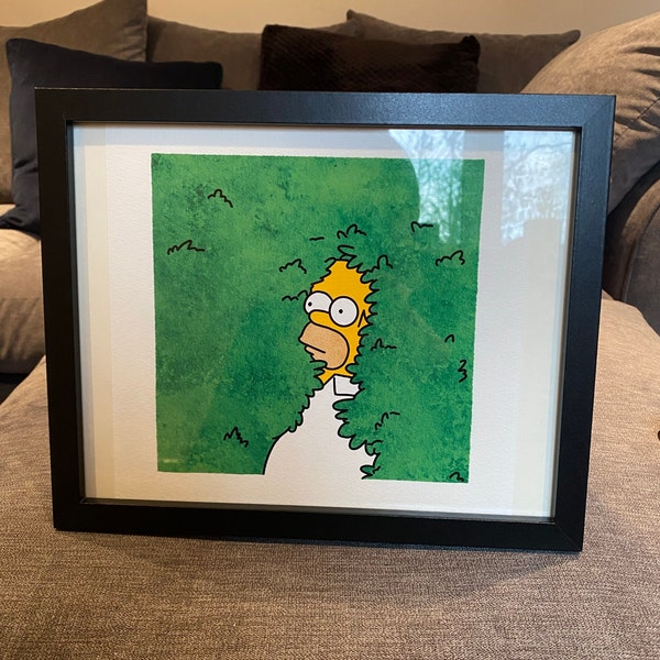 The Simpsons Homer Bush Watercolour Print, Scenic Simpsons, Homer ...