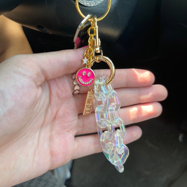 Custom Butterfly Keychain for Teen Girls. Preppy Girl Butterfly Keyring ...