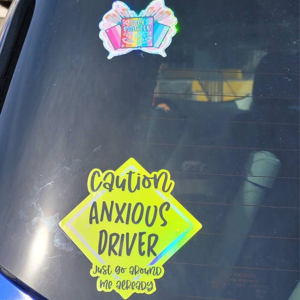 Anxious Driver Bumper Sticker, Caution Anxious Driver, I Hate Driving ...
