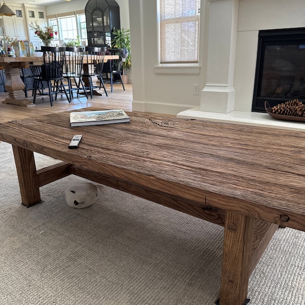 Reclaimed Barnwood Coffee Table: Rustic Farmhouse Wood Furniture - Etsy