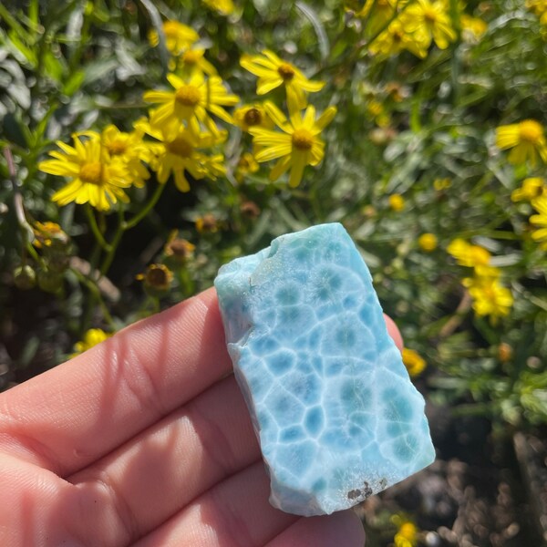 160g AAA High Quality Sky Blue Larimar Slab, Larimar Crystal, High ...