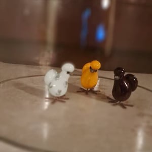 Glas Miniatuur Kippen Duo Verzamelobjecten Pasen Decoratie Miniatuur ...