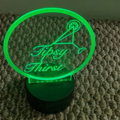 Laser Engraved LED Light up Display/sign, Custom LED Sign-circle - Etsy