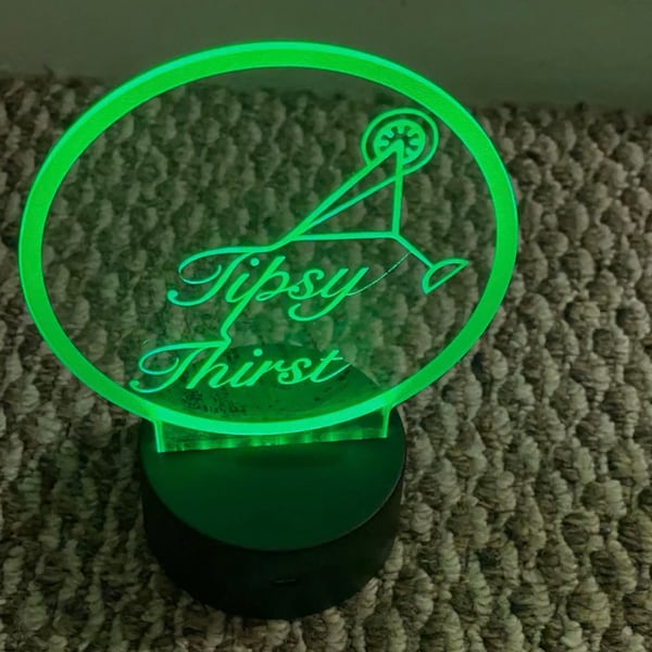 Laser Engraved LED Light up Display/sign, Custom LED Sign-circle - Etsy