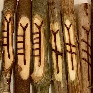 20 Celtic Tree Ogham Staves made with Corresponding Woods with | Etsy