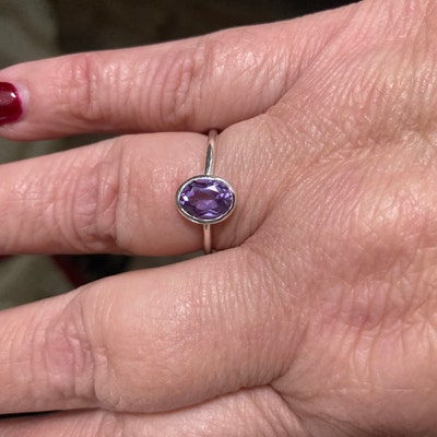 Dainty Alexandrite Ring, Color Change Alexandrite, 925 Solid Silver or ...