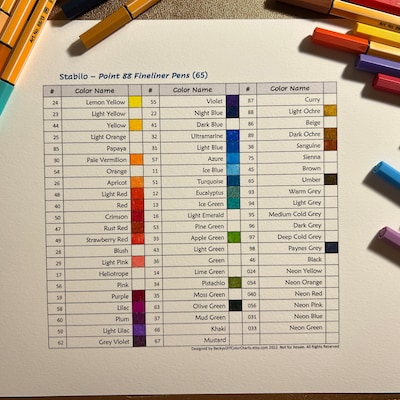 Kalour LARGE PRINT 300 Colored Pencil Set DIY Color Chart - Etsy