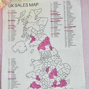 EDITABLE UK Postcode Sales Map Business Colour in Map Etsy - Etsy UK