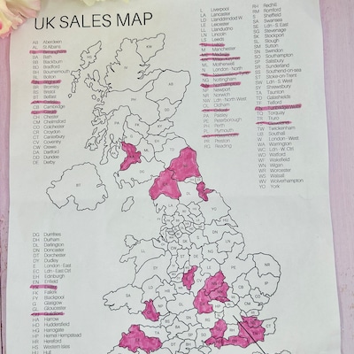 EDITABLE UK Sales Map, Business Postcode Sales Map, Color in Map, Etsy ...